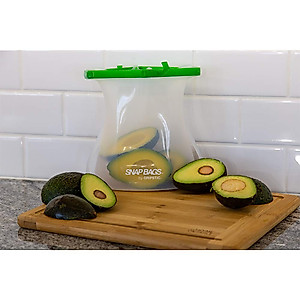 SNAPBAG Microwave Steamer, Vegetable Steamer & Food Storage Containers, Reusable Bags are made of 100% Platinum Silicone, GRIPSTIC Eco Friendly Products, Great Freezer Bags, Multi-Size 3-Pack