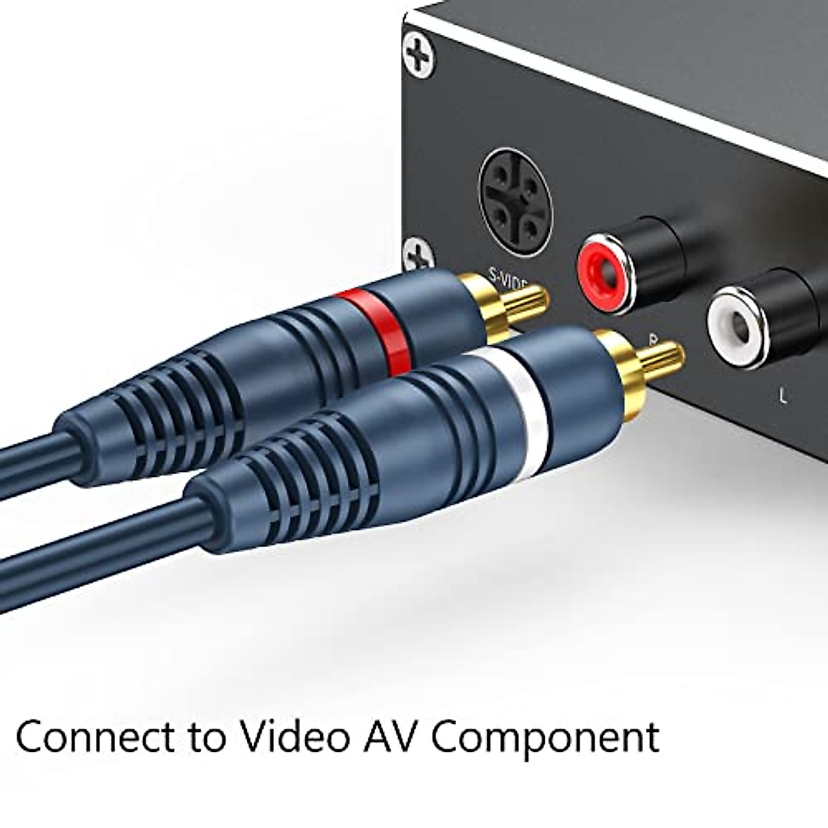 DteeDck RCA Splitter 1 Female to 2 Male 2 Pack, RCA Y Splitter RCA Audio Video Cable Splitter Adapter Dark Blue