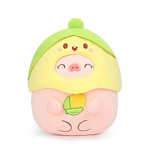 AIXINI Cute Corn Pig Plush Pillow 10" Piggy Stuffed Animal, Soft Kawaii Pig Plushie with Food Outfit Costume, Hugging Plush Squishy Pillow Toy for Kids