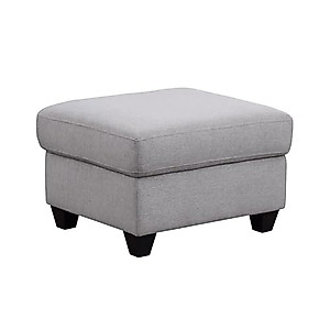 Devion Furniture 5-Seat Modern Fabric Upholstered Reversible Modular Sectional Sofa with 2 Ottomans in Light Gray Finish