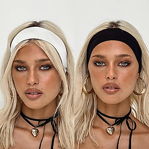 Bmobuo Headbands 6Pcs, Hair Bands for Women's Hair: Soft Cloth Fabric, Non-Slip, Yoga, Gym, White, Black, Beige, Pink, Khaki, Brown, Deep Brown Headbands