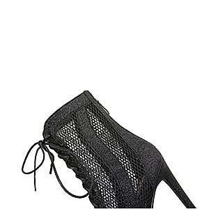 Xydeinb Women's Super High Heel Open Toe Mesh Fine Heeled Sandals Boots Summer Short Boots