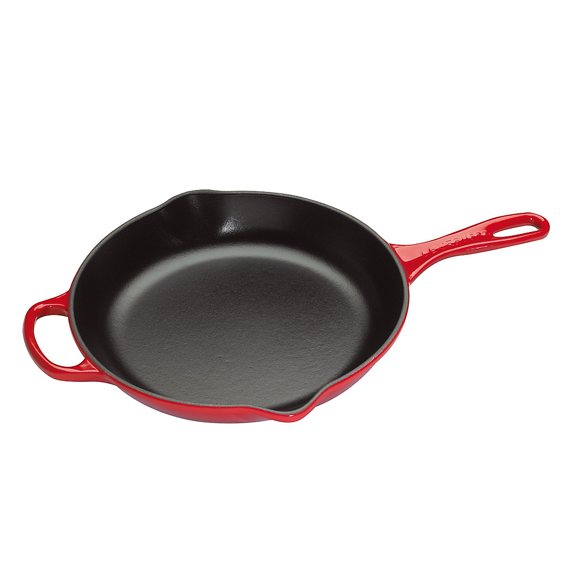 Le Creuset Enameled Cast Iron Signature Iron Handle Skillet, 10.25" (1-3/4 qt.), Cerise & Nylon Brush, 3 1/4", Cerise