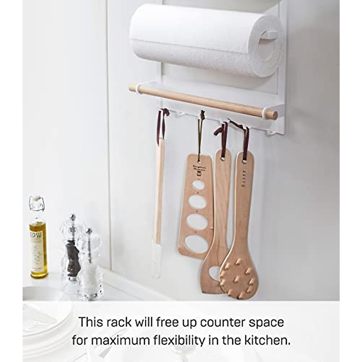 Yamazaki Home Tosca Magnetic Kitchen Storage Rack – Refrigerator Organizer Wall Holder