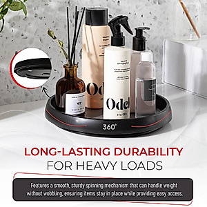 Oizeir 10 Inch Lazy Susan (Set of 4) - Non-Skid Turntable for Cabinet to Maximize Storage and Simplify Accessibility in Kitchen, Bathroom, and Pantry Spaces (Black)