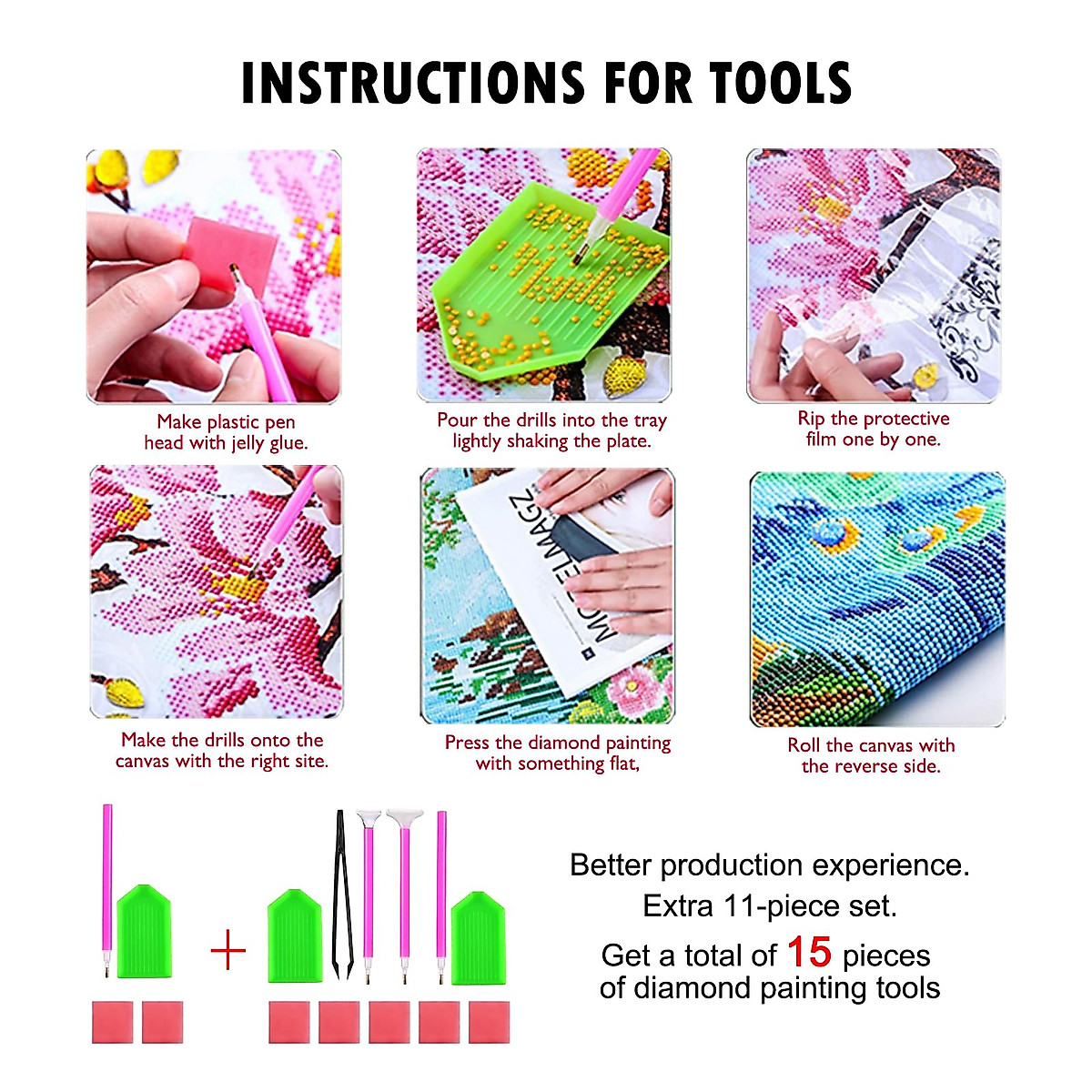 Diamond Painting Kits for Adults Flowers DIY 5D Diamond Art Kits Full Drill Diamond Painting Kits for Beginners,Gem Art and Crafts Home Decor 16x20inch