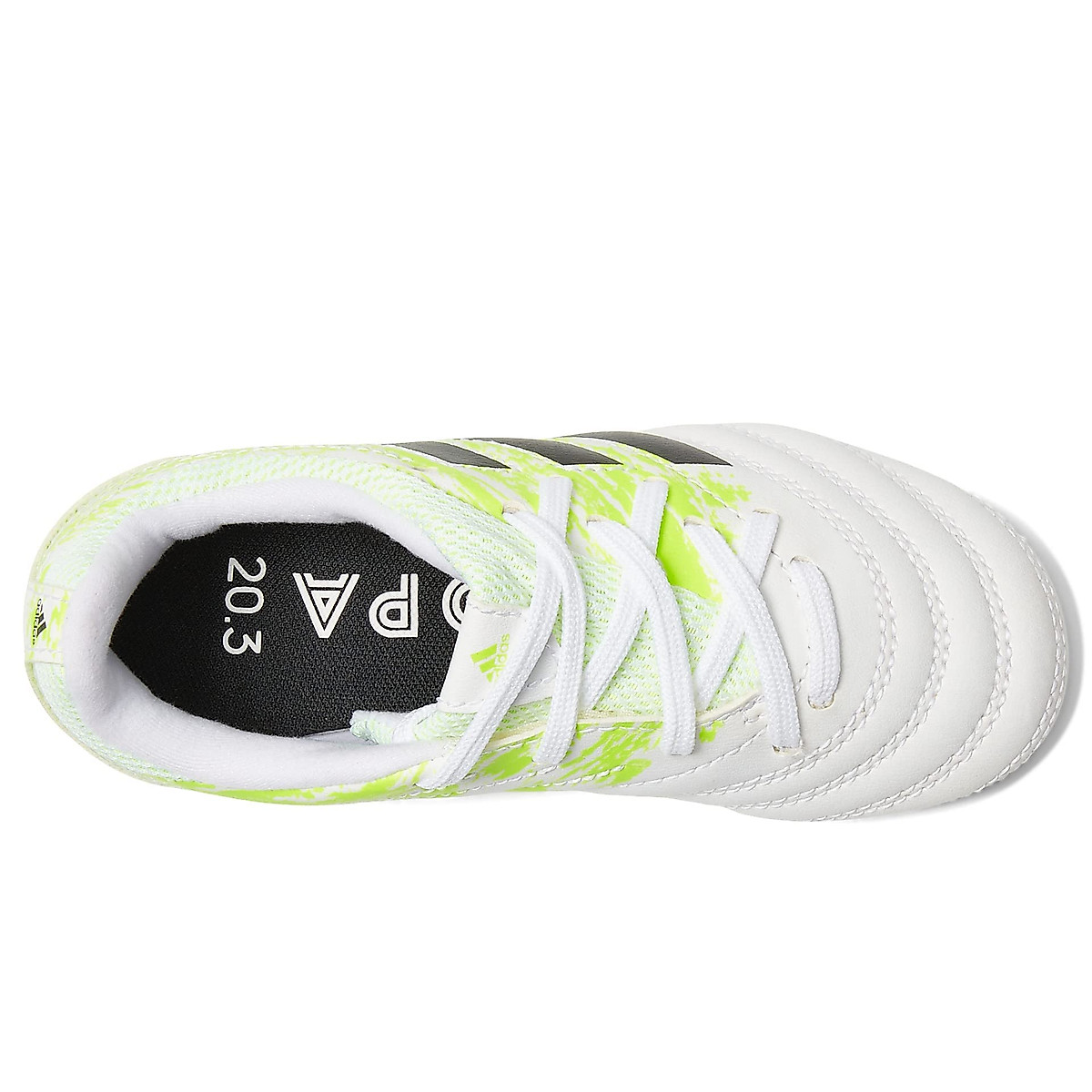 adidas Men's Copa 20.3 Firm Ground Soccer Shoe, Footwear White/Core Black/Signal Green, 7 M US