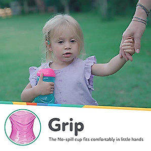 Nuby Clik-It Soft Spout No-Spill Easy Grip Sippy Cup for Girls - 3 Count (Pack of 1) 10 Oz - 6+ Months