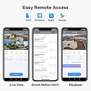 ONWOTE Wired 4K Security Camera System PoE 16 Channel 4TB, AI-Human-Vehicle-Detection, 128° Wide Angle, 8 * 8MP Outdoor Commercial IP Cameras with Audio, 16CH 4K NVR CCTV Surveillance for Businesses
