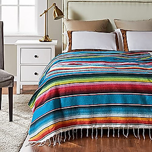 Charlbytion Decorative Table Runners Soft Cozy for Bed or Sofa Farmhouse Outdoor Throw Blankets Camping or Picnic Restaurants Hotel Patio Tablecloth. (55''x85'', Blue)