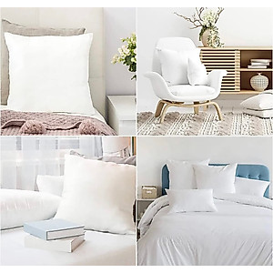 QUBA LINEN 18 x 18 Throw Pillow Insert - Pack of 2 White, Down Alternative Pillow Inserts for Decorative Pillow Covers, Throw Pillows for Bed, Couch Pillows for Living Room (Pack of 2)