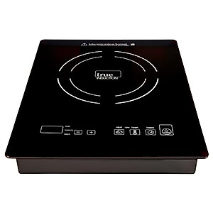 True Induction TI-1B 12-inch Single Element Black Induction Glass-Ceramic Cooktop 1750W 858UL Certified
