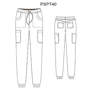 Stretch Rib Scrubs Jogger Pants - Pandamed Women Full Elastic Waistband Jogger Pants Drawstring Nursing Uniforms Pants PSP740 Black M