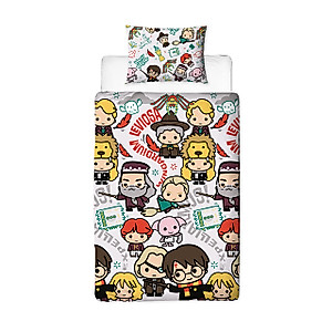 Harry Potter Duvet Cover Scene Design | Reversible 2 Sided Bedding Duvet Cover, Official Merchandise Pillow Case (Single