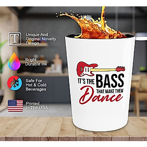 Flairy Land Bass Player Gifts Shot Glass 1.5oz - It's The Bass that makes them dance - Jazz Guitarist Musician Bassist Band Orchestra Instrumentalist Guitar