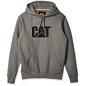 Caterpillar Men's Trademark Hoodies with Embroidered CAT Front Logo, S3 Cord Management System and Pouch Pocket, Dark Heather Grey, 3X Large