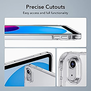 ESR for iPad 10th Generation Case (2022, 10.9 Inch), Thin and Lightweight, Yellowing Resistant, Hard Acrylic Back, Air-Guard Corners, Flexible Frame, Classic Hybrid Back Cover, Clear