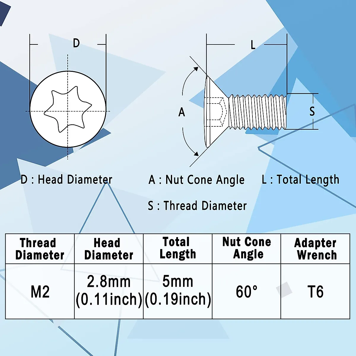 10pcs M2x5mm High Strength Grade 12.9 Torx Screw for Replaces Carbide Inserts CNC Lathe Tool with 1pcs T6 Torx Screwdriver Flag Handle Star Driver Key Wrench Spanner Maintenancetools
