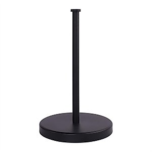 KES Matte Black Paper Towel Holder Countertop, Kitchen Paper Roll Holder Stand with Weighted Base Heavy for Standard or Gaint Rolls SUS304 Stainless Steel Matte Black, KPH202-BK