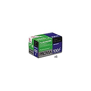 Fujifilm Fujichrome Provia 100F Color Slide Film ISO 100, 35mm, 5 Rolls of 36 Exposures