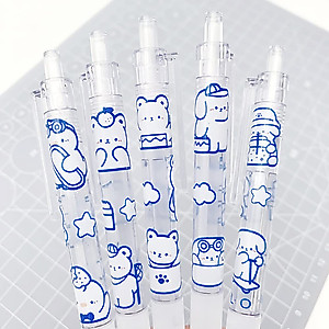 Firbirch 5PCS Craft Cutting Knife Pen Cute Cartoon Bear Paper Pen Cutter Creative Retractable Cutting Tool Student Utility Knife for DIY Art Paper Scrapbook