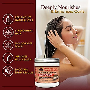 OKAY BLACK JAMIACAN CASTOR OIL MOISTURE and CURLING HAIR SORBET 17.oz / 482 gr.