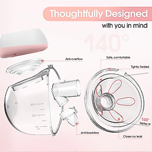 Hands Free Breast Pump, Electric Breast Pumps, 12 Levels 3 Modes Double Wearable Breastpump, Portable 1200mAH, LCD, Quiet and Painless, Leak-Proof 140° Silicone, Comfortable Breastfeeding Necessities