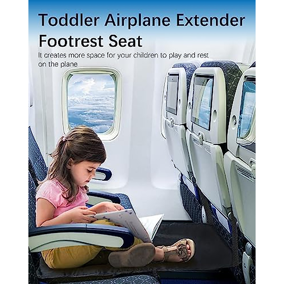 B1jounie YA Flyaway Kids Bed Airplane, Toddler Travel Bed, Baby Airplane Essentials, Airplane Seat Extender for Kids, Portable Airplane Bed for Toddler, Airplane Travel Essentials for Kids