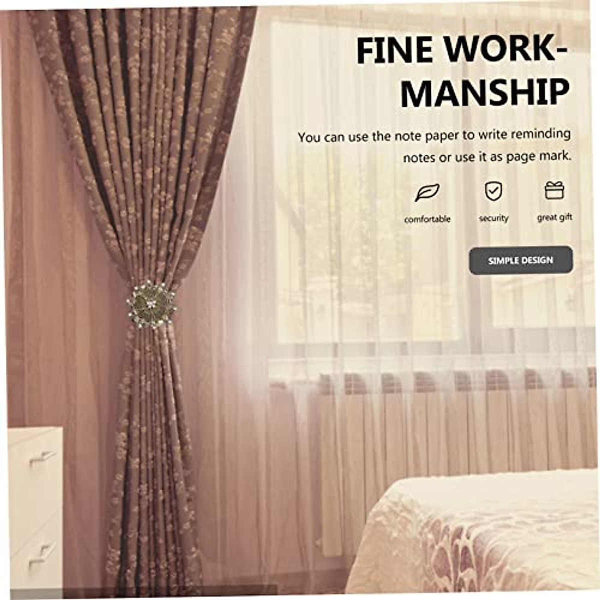 DOITOOL Curtain Tie Window Drapery Holdback Flower Drapery Tiebacks Outdoor Curtain Bedroom Curtain Buckle Curtain Holdbacks Curtain Rope Tie Backs Flower Decor Clip Alloy Magnetic