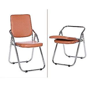 Sun Lounger Garden Chairs Foldable Deck Chair Chairs Folding PU Padded, Easy Storage Desk Seat Outdoor Balcony Terrace Office Portable Backrest (Color : Plating Brown)