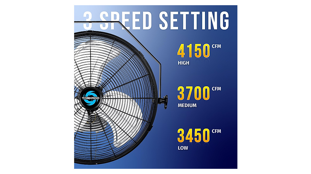 Tornado 18-Inch High Velocity Wall Fan for Industrial & Residential Use