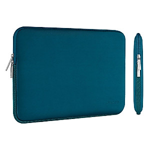 MOSISO Laptop Sleeve Compatible with MacBook Air 13 inch M3 A3113 M2 A2681 M1 A2337 A2179 A1932 / Pro 13 M2 M1 A2338 A2251 A2289 A2159 A1989 A1706 A1708, Neoprene Bag with Small Case, Deep Teal