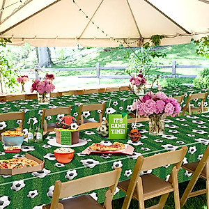 4 Pack Soccer Party Tablecloth Soccer Table Cloth Soccer Rectangular Plastic Table Cover Sports Theme Party Table Covers Soccer Birthday Decorations Soccer Theme Birthday Party Supplies 86 x 51 Inch