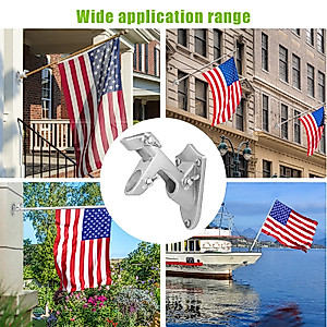 Flag Pole Holder, Outside House Flag Pole Bracket, Heavy Duty Metal Flag Mount, Aluminum Alloy Mounting Brackets, Outdoor Flag Holder- Strong Rust Free, Dual Position 1 inch Silver