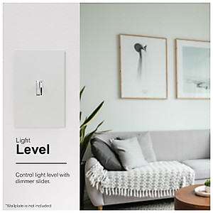 GE Single Pole Dimmer Toggle Switch, On/Off/Dim Settings, for Dimmable LED, CFL and Incandescent Bulbs, DIY Project, UL Listed, White, 18025