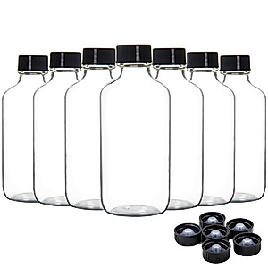 Youngever 16 Pack Empty Glass Bottles with Lids, Refillable Container for Essential Oils, Vanilla Extract and More (4 Ounce)