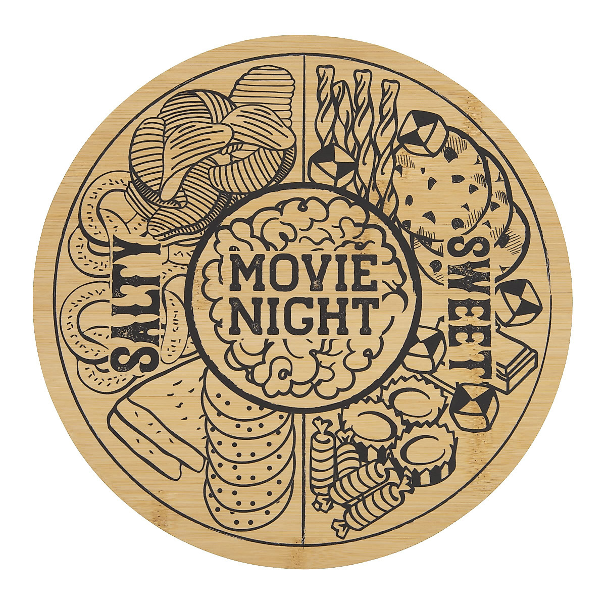 Copco Bamboo Lazy Susan Kitchen Turntable for Entertaining, Movie Night DIY Design, 10-Inch, Bamboo