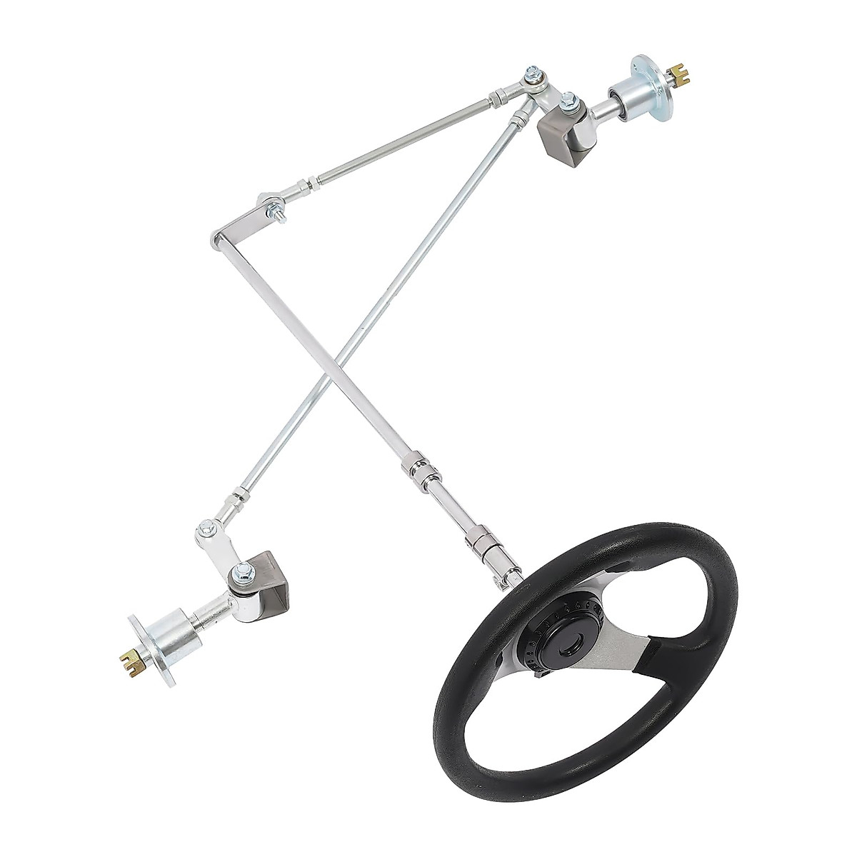 DNYSYSJ Steering Wheel Assembly 640mm Front Steering Gear Rack Joint Tie Rod & Wheel Assembly Tie Rod Ball Rack Joint Strut Knuckle Spindle Kit for 168cc Go Kart UTV ATV USA STOCK