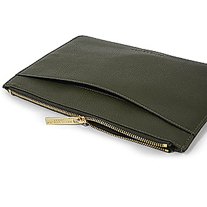 KATIE LOXTON Cara Womens Medium Vegan Leather Slip Pocket Clutch Handbag Pouch Khaki Green