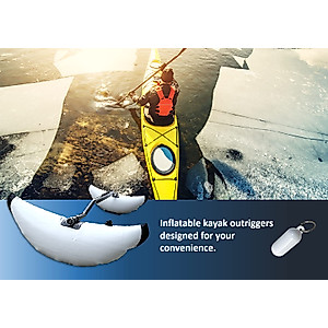 Pactrade Marine Boat Kayak Canoe Outrigger Stabilizer System PVC Inflatable Float Buoy Buoyant Fishing Grey Gray Tube Sidekick Arm Kit Breath Kayaking Rod Adjustable Accessories Repair Patches Outdoor