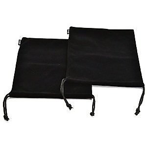 Cosmos Set of 5 Premium Black Travel Carry Drawstring Headphones Pouch Bag