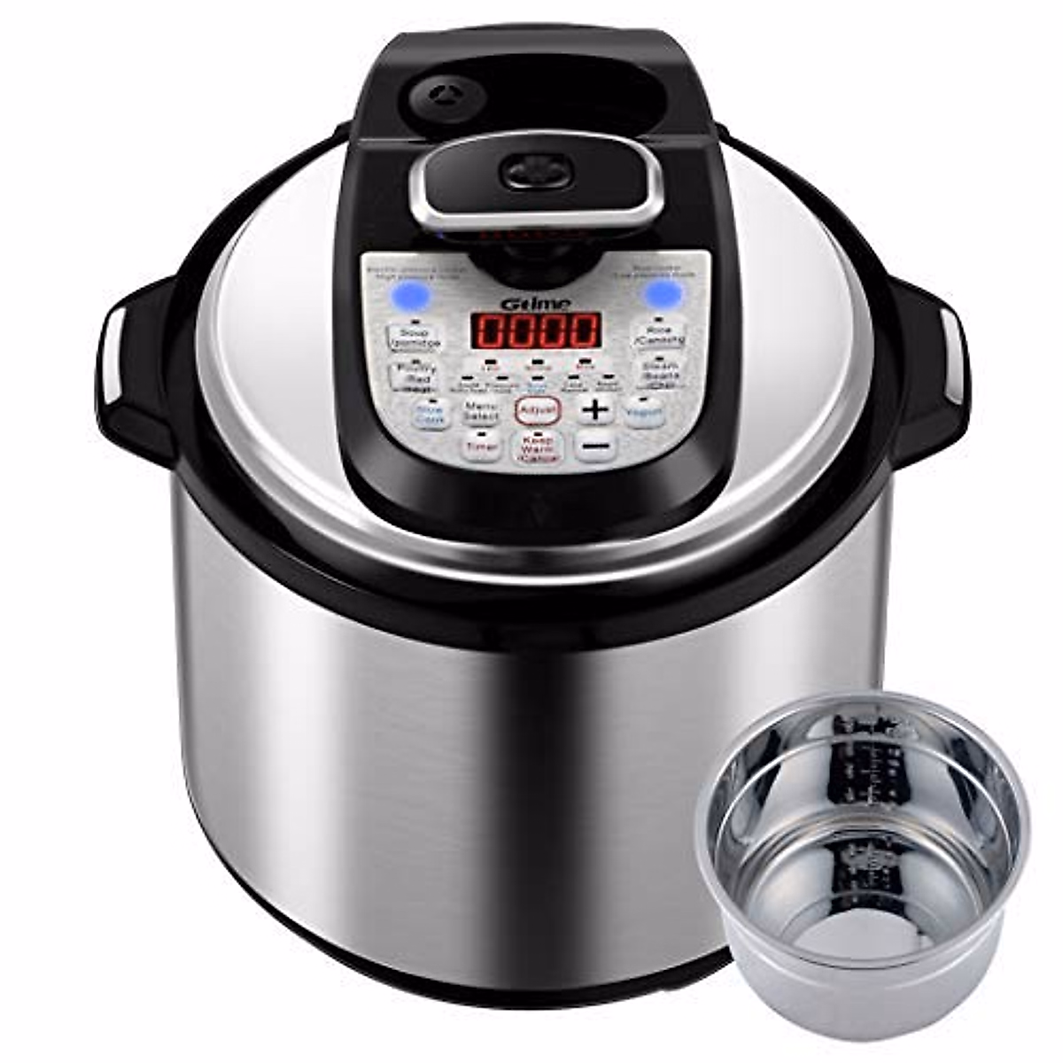 Gtime Multi-Cooker 18-in-1 Programmable Pressure Cooker 6 Quarts Rice cooker with Stainless Steel Pot, Steamer Basket, Pressure cook, Slow cook, Sauté, Yogurt, Steam