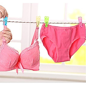 Rexcp 20 Pack Colorful Plastic Clothespins Small, Sock Clip Laundry Clothes Pins Clips, 4 Colors Clothes Drying Line Pegs for Kitchen Outdoor Trip