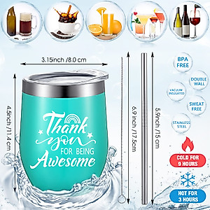 Irenare 12 Pieces Thank You Gifts Thank You for Being Awesome Inspirational Appreciation Birthday Gifts for Women Men Teacher Wife Mom Dad Sister Friends Coworkers Insulated Stainless Steel Tumbler