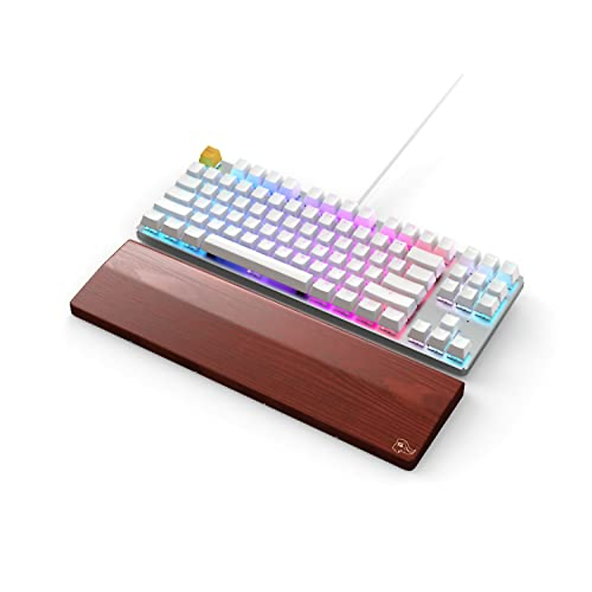 Glorious Custom Gaming Keyboard - GMMK 85% Percent TKL - USB C Wired Mechanical Keyboard - RGB Hot Swappable Switches & Keycaps - Silver/White Metal Top Plate