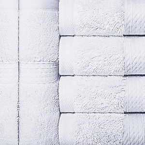 Superior Egyptian Cotton Pile Face Towel/Washcloth Set of 6, Ultra Soft Luxury Towels, Thick Plush Essentials, Absorbent Heavyweight, Guest Bath, Hotel, Spa, Home Bathroom, Shower Basics, White