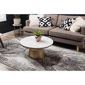 Unique Loom Sofia Collection Area Rug - Albert (6' 1" x 9' Rectangle, Dark Gray/ Gray)