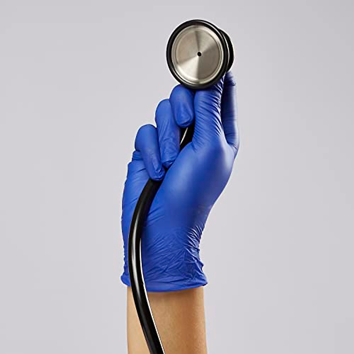 Medline FitGuard Touch Nitrile Exam Gloves, Disposable, Powder-Free, Cobalt Blue, Small, Box of 300