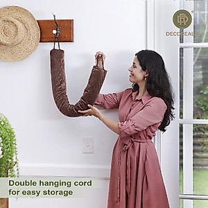 Under Door Draft Stopper – 3.5 lb Door Draft Blocker Weighted with Ceramic Beads for a Tight Seal – Durable, Machine Washable Velvet Covered Draft Stoppers for Noise, Dust, Energy Savings by DECOREALM