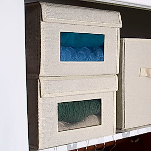 Household Essentials Large Drop Front Shoe Box 2 Pack, Beige